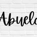 Abuelo Metal Sign Gift Word Wall Art - Script Word Art Decor Gift ...
