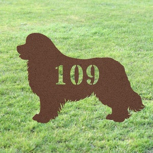 Newfoundland Dog Newfie House Number Sign Yard Address Plaque Garden ...