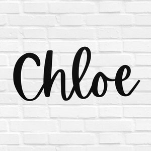 Chloe Sign Metal Name Cutout - Gift for Chloe Girl - Nursery Baby ...