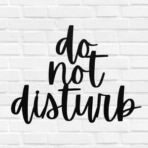 Do Not Disturb Metal Sign Word Wall Art - Do Not Disturb Script Word ...