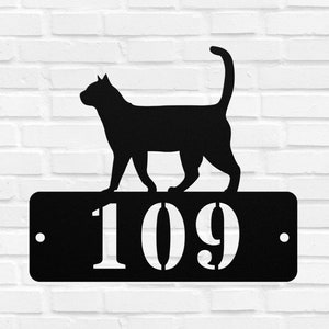 Personalized Cat Address Sign Custom Metal House Number - Etsy