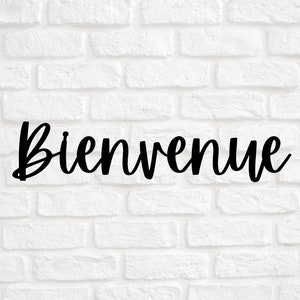 French Metal Sign Bienvenue Wall Art Plaque France Front Home Decor ...