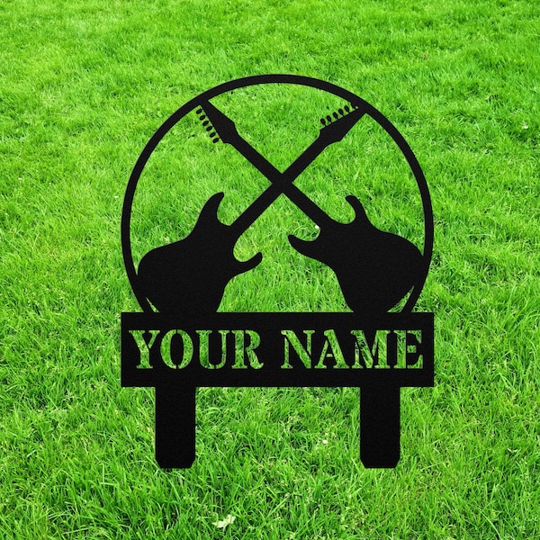Metal Guitar Sign - Etsy
