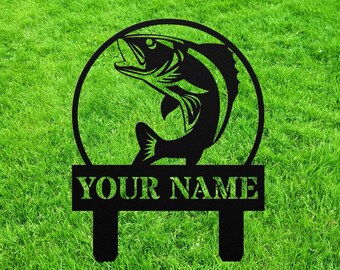 Outdoor Fish Metal Sign - Etsy