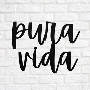Pura Vida Metal Sign Costa Rican Espanol Travel Decor Spanish Mexican ...