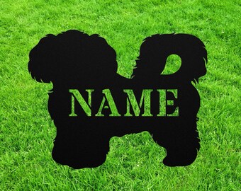 Personalized Schnoodle Yard Statue Stake, Custom Dog Outdoor Garden Art ...