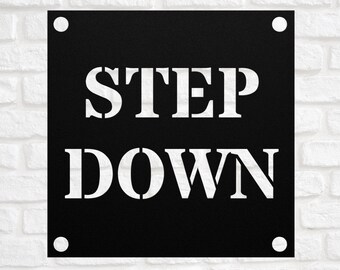 Metal Watch Your Step Sign - Etsy