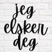 Jeg Elsker Deg Sign Norwegian Metal Art, Hygge Norway Decor ...