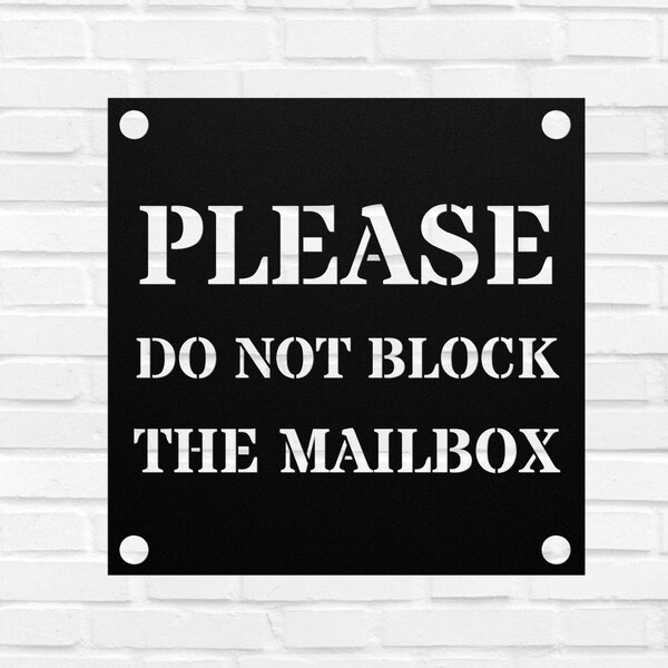 Please Do Not Block Mailbox Sign - Etsy