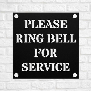 Please Ring Bell for Service Metal Sign, Small Business Sign, Farmhouse ...