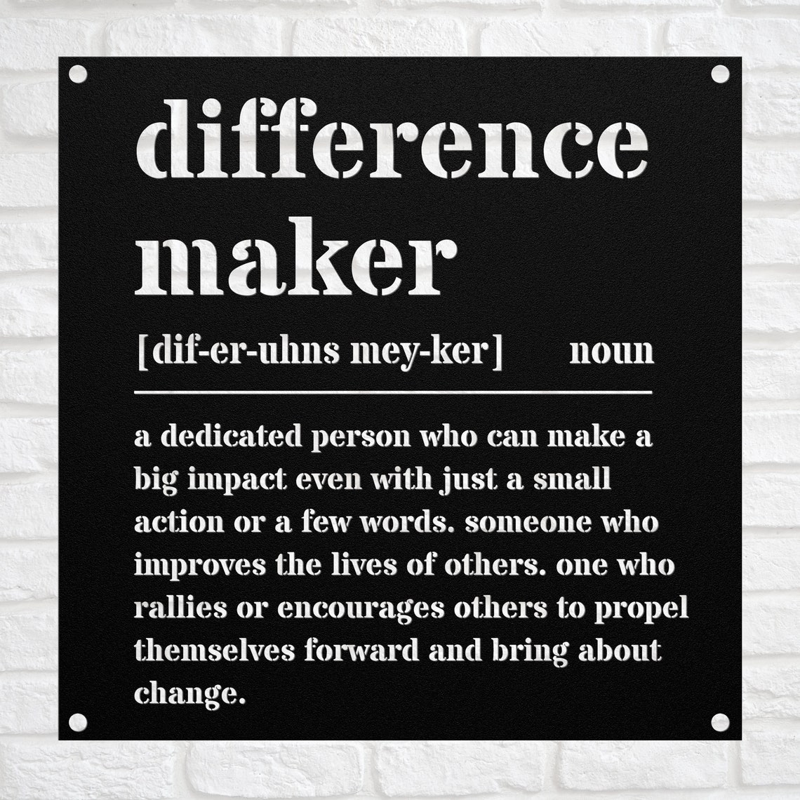 Difference Maker Definition Sign Minimal Metal Sign Gift for - Etsy