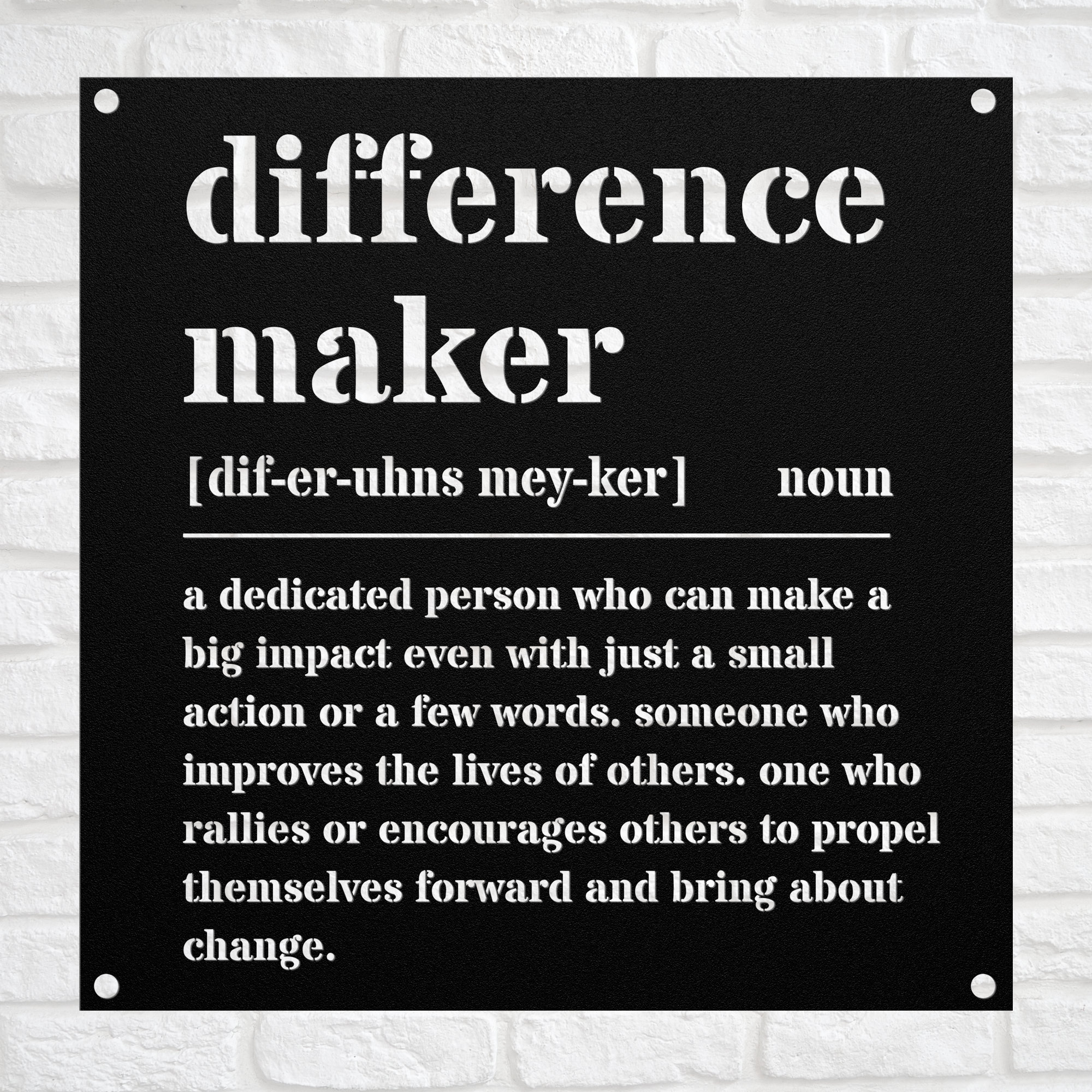 Difference Maker Definition Sign Minimal Metal Sign Gift for - Etsy