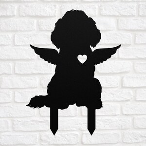 Cockapoo Angel Wings Yard Statue Stake Cockapoo Memorial Wind Chime ...