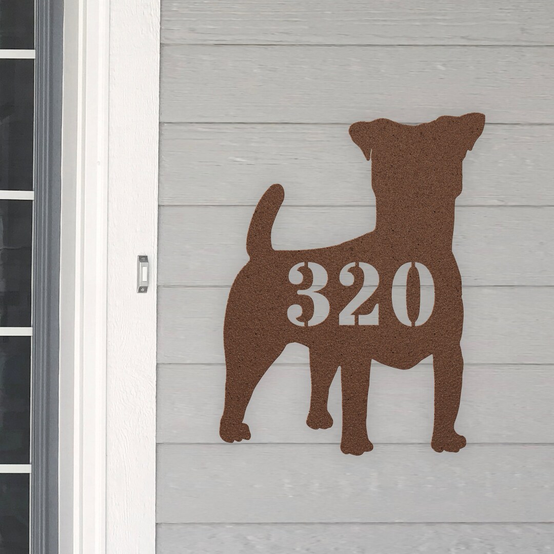 Personalized Jack Russell Terrier Address House Number Sign Metal Wall ...