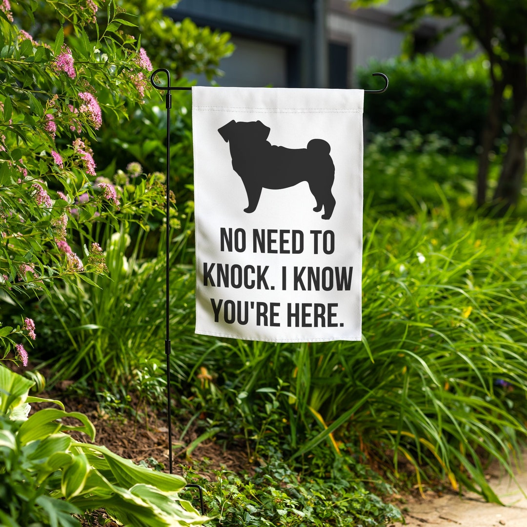 Pug Garden Flag Yard Sign Art Banner Pug Gift Lover Outdoor Decor Lawn ...