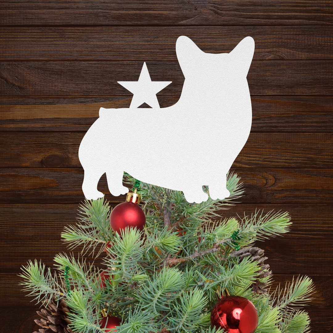 Corgi White Tree Topper Christmas Holiday Decoration Ornament Dog Gift ...