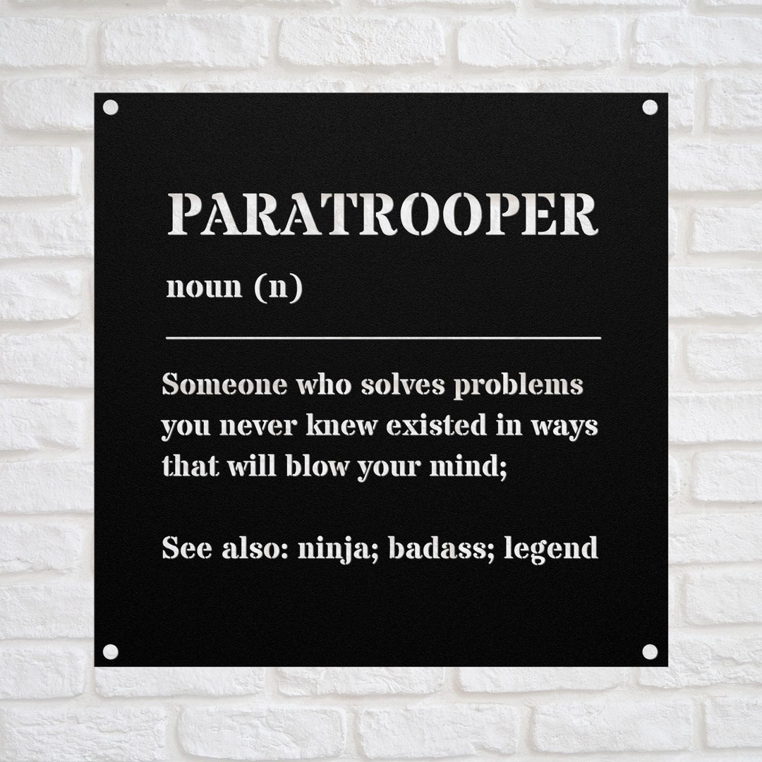 Funny PARATROOPER Gift Metal Sign for Men and Women L for Birthday ...