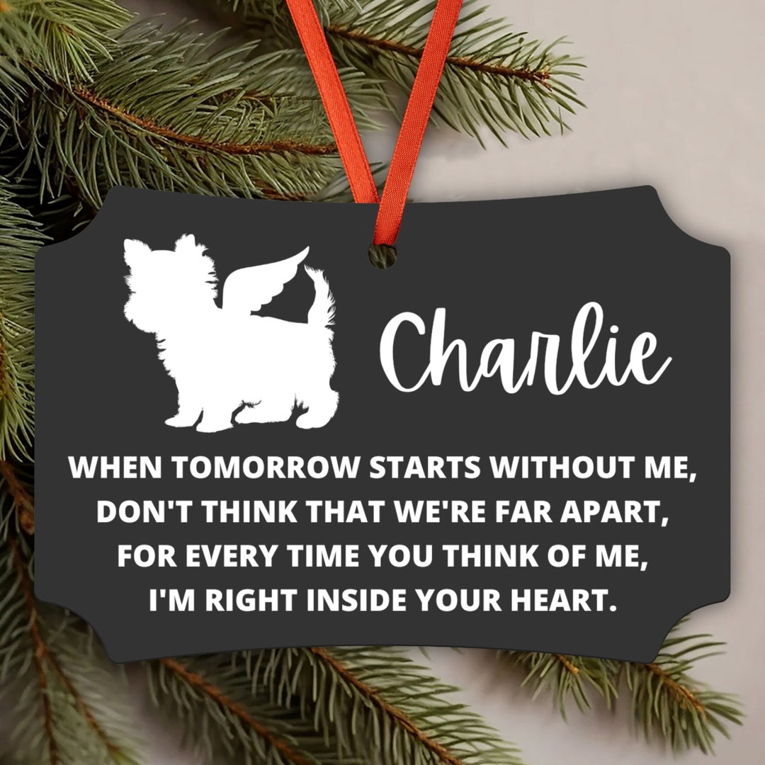 Yorkie Memorial Ornament, Yorkshire Terrier Angel Loss Keepsake ...