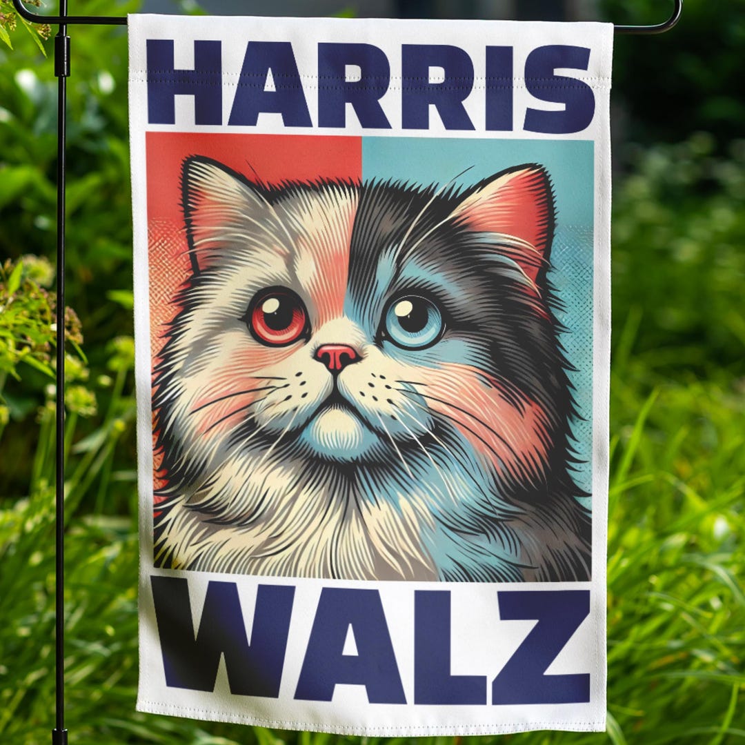 Cats for Harris Walz President Flag Kamala Harris and Tim Walz Flag ...