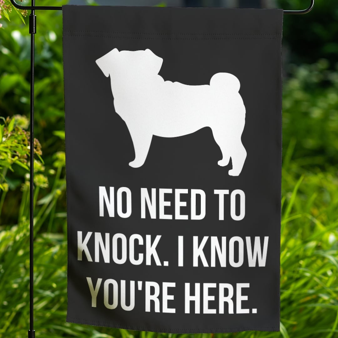 Pug Garden Flag Yard Sign Art Banner Pug Gift Lover Outdoor Decor Lawn ...