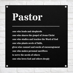 Pastor Definition Sign Metal Gift Ideas, Home Decor, Preacher Gift ...