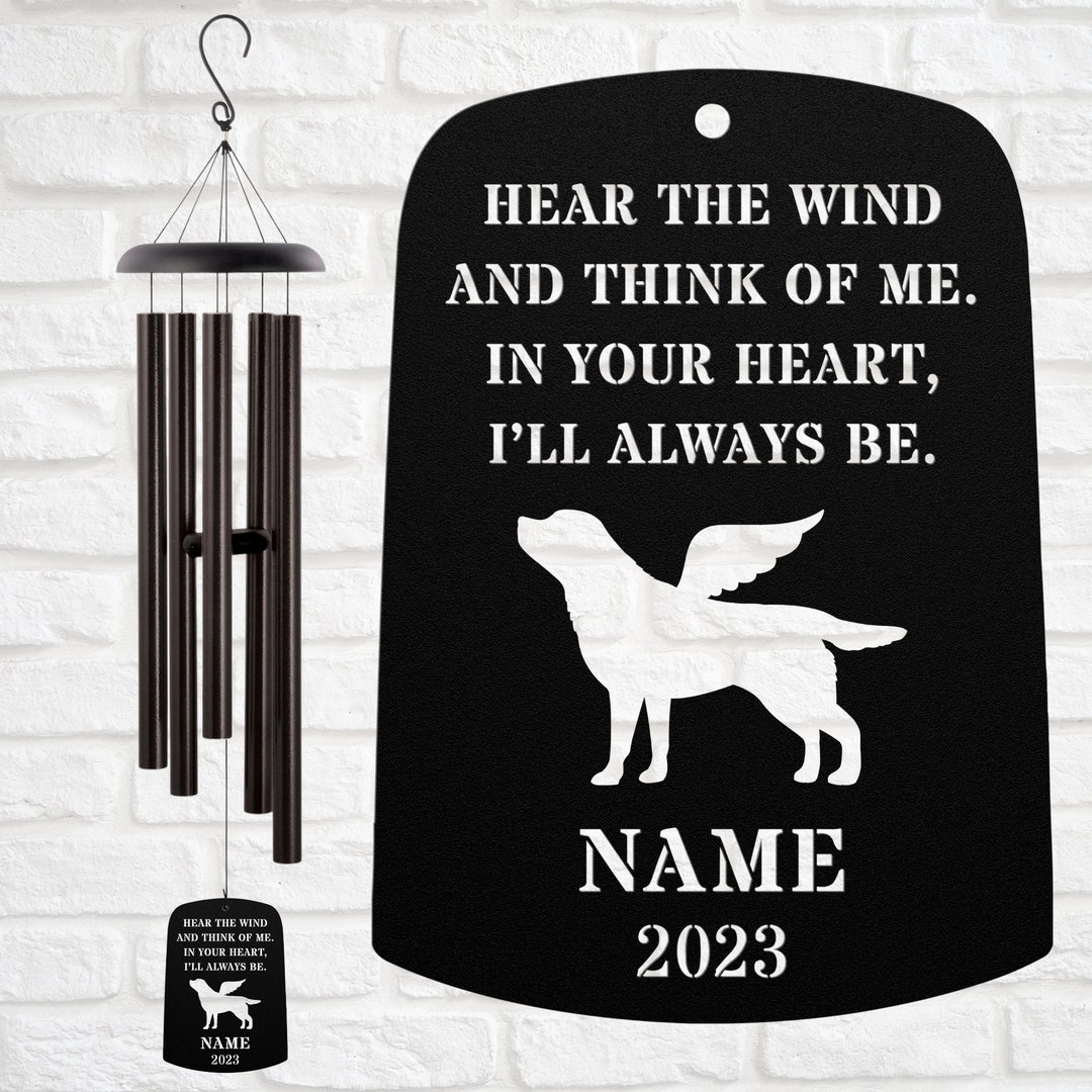 Black Labrador Retriever Angel Wind Chime Sail Lab Angel Memorial Black ...