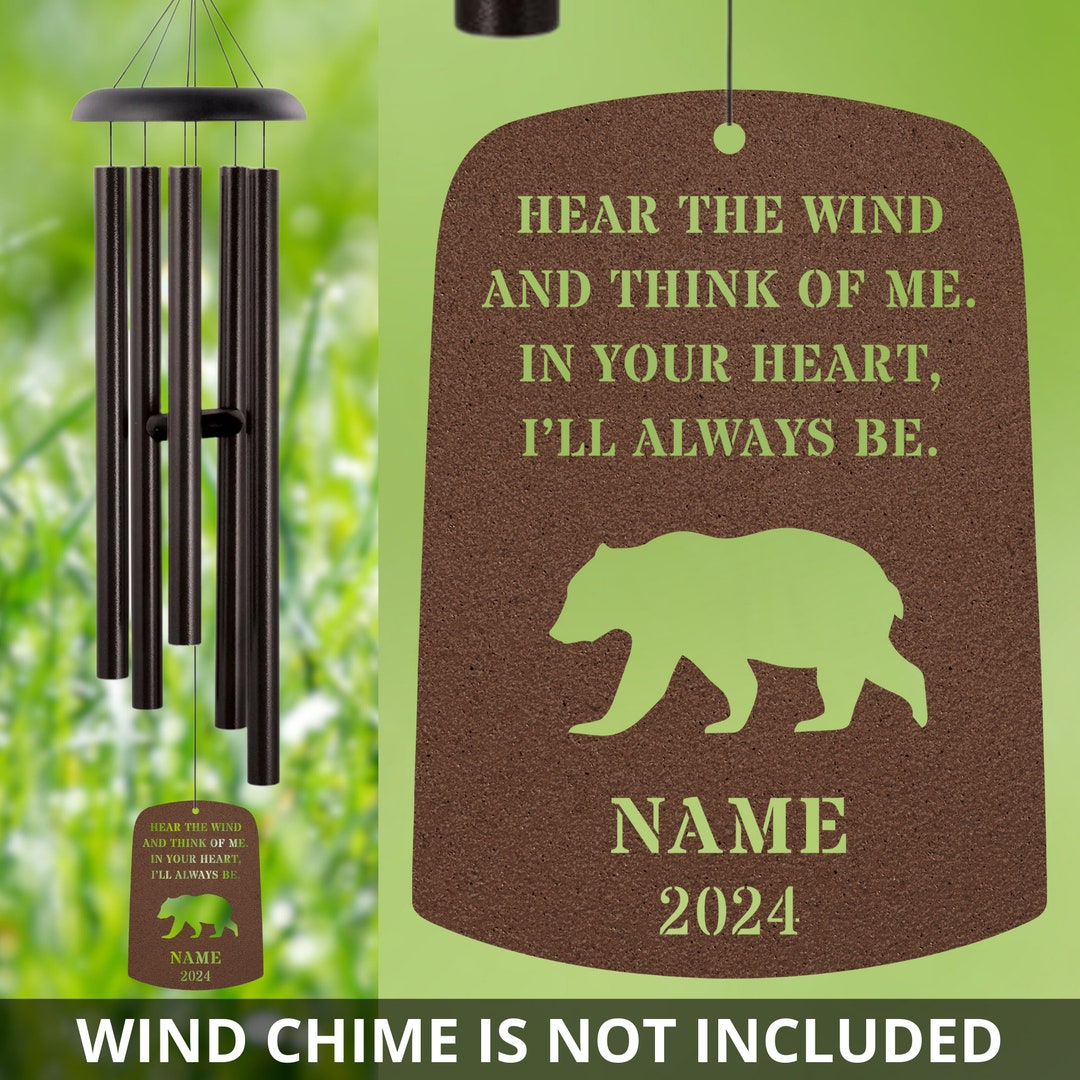 Grizzly Bear Wind Chime Sail Memorial Loss Gift Sympathy Bereavement ...