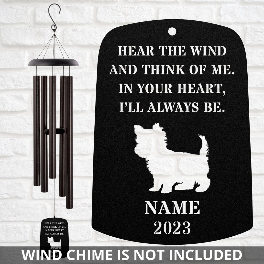 Yorkie Wind Chime Sail Yorkshire Terrier Memorial Yorkie Loss Gift ...