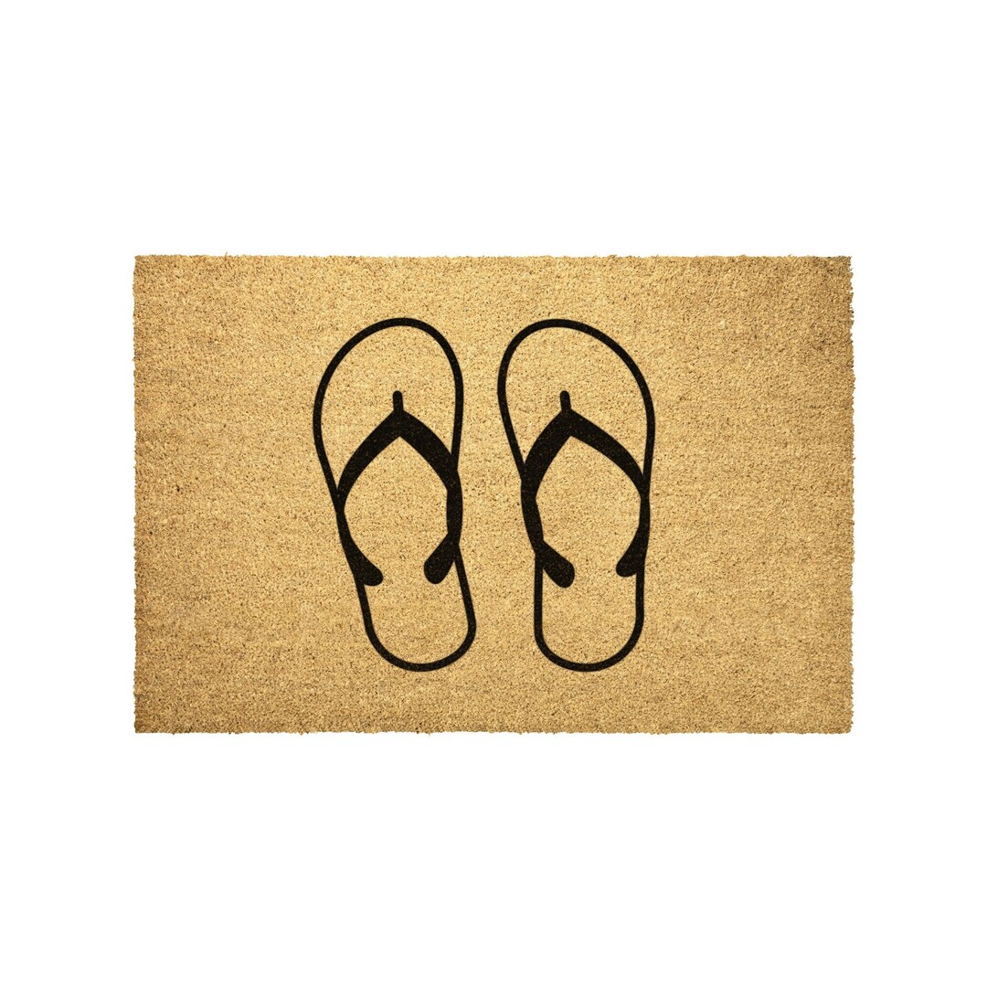 Flip Flops Doormat Outdoor Rug Coir Door Mat Decor Housewarming Home ...