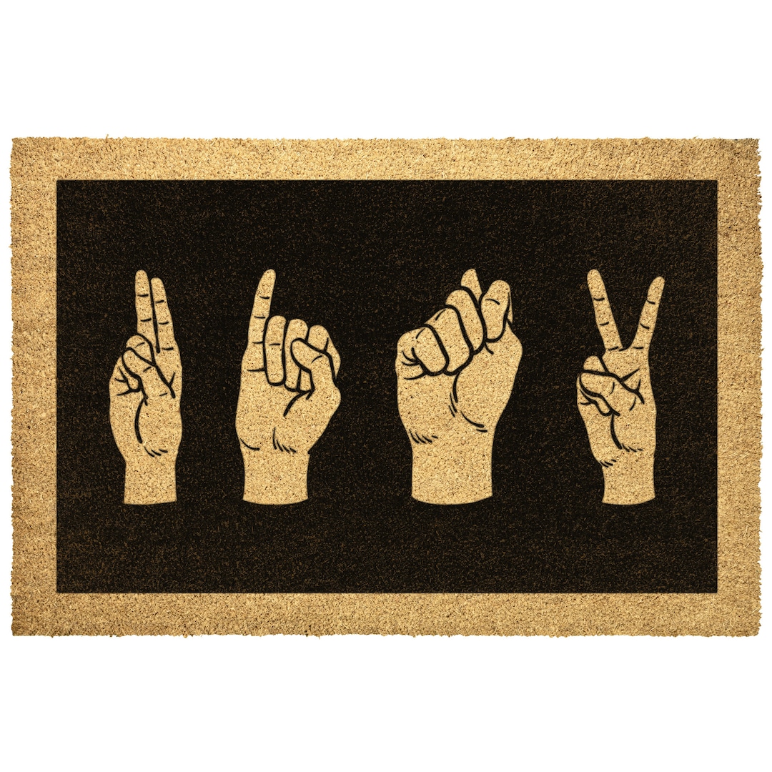 Sign Language, ASL Gift, Personalized Doormat, Custom Door Mat, Last ...