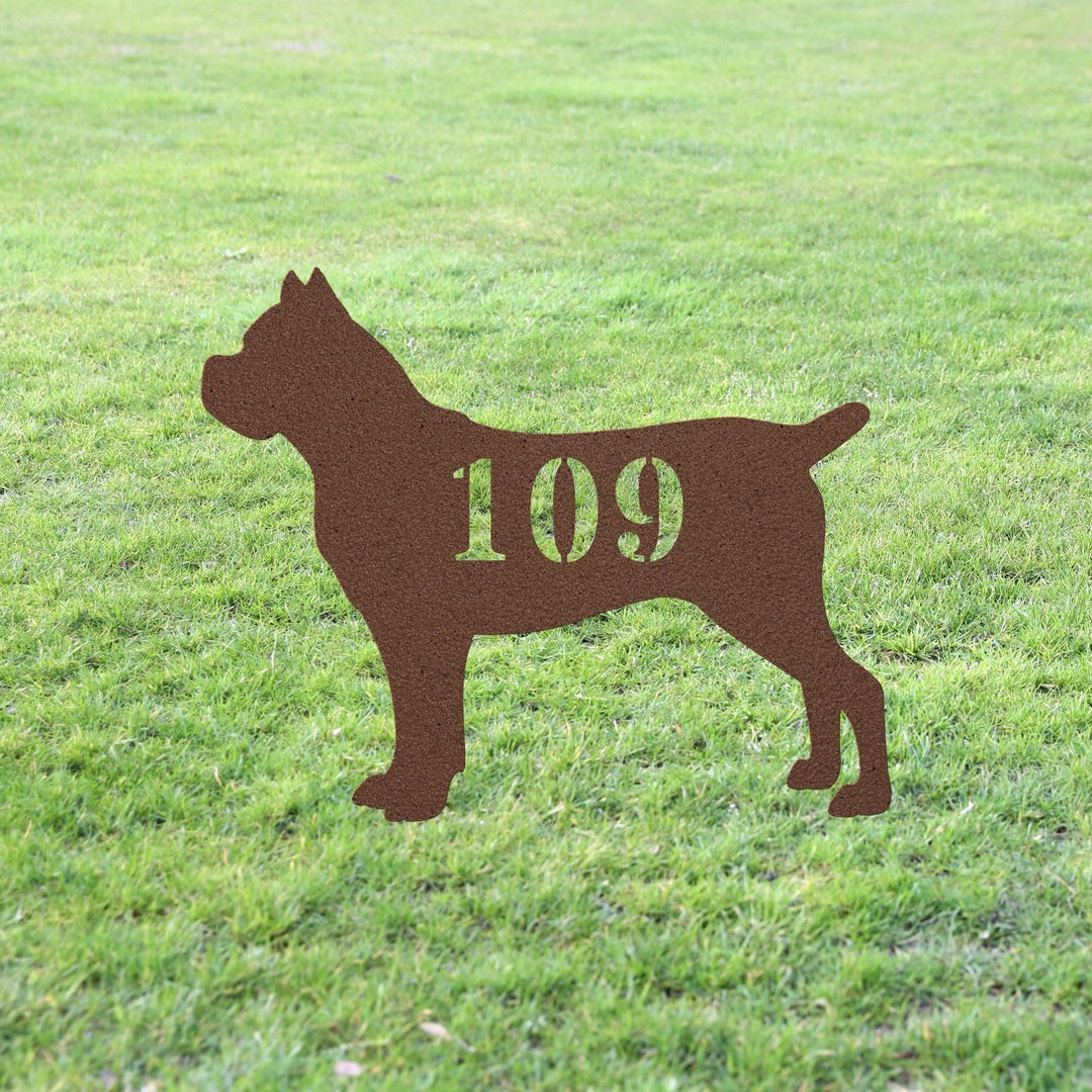 Cane Corso House Number Sign Yard Address Plaque Garden Lawn Stake ...