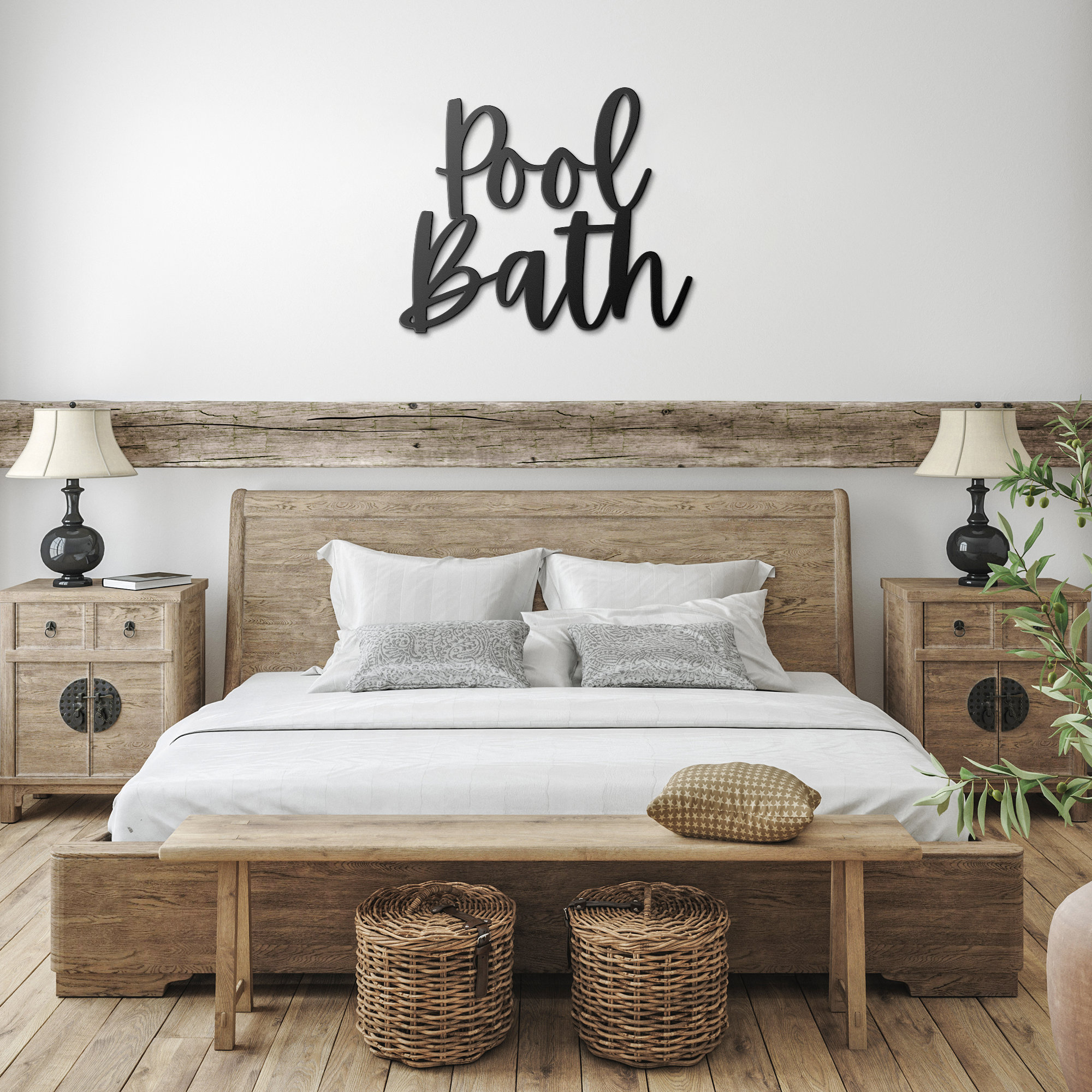 Pool Bath Metal Sign, Bathroom Swimming Pool Rustic Custom Metal Sign ...