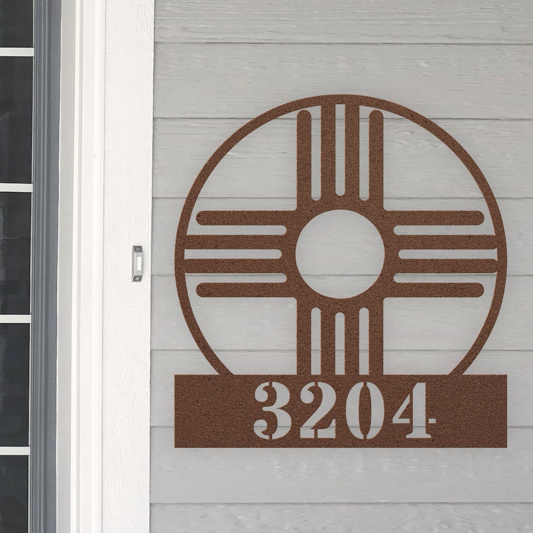 Personalized Zia Address House Number Sign New Mexico Metal Wall Art ...