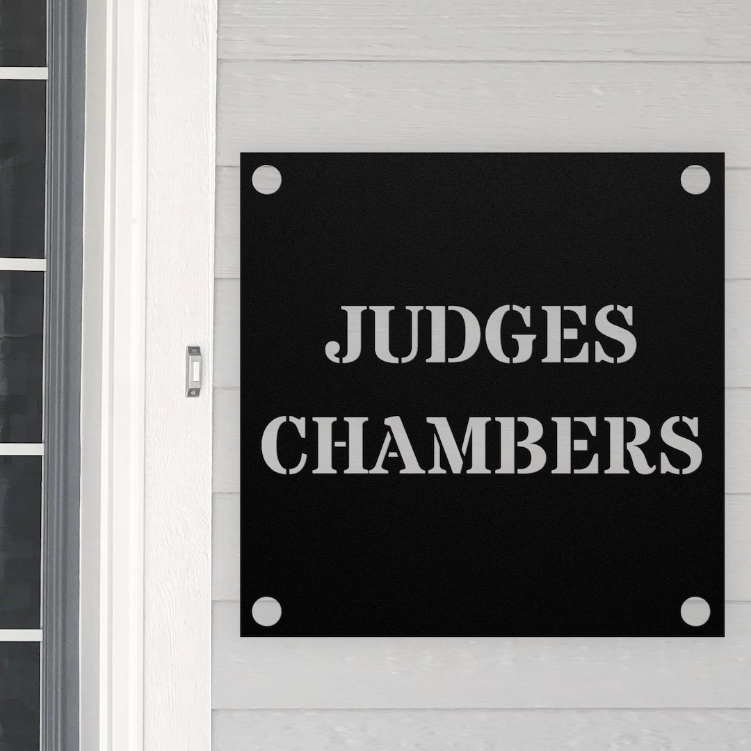 Judges Chambers Metal Sign Wall Art Plaque Front Door Hanger Home Decor ...