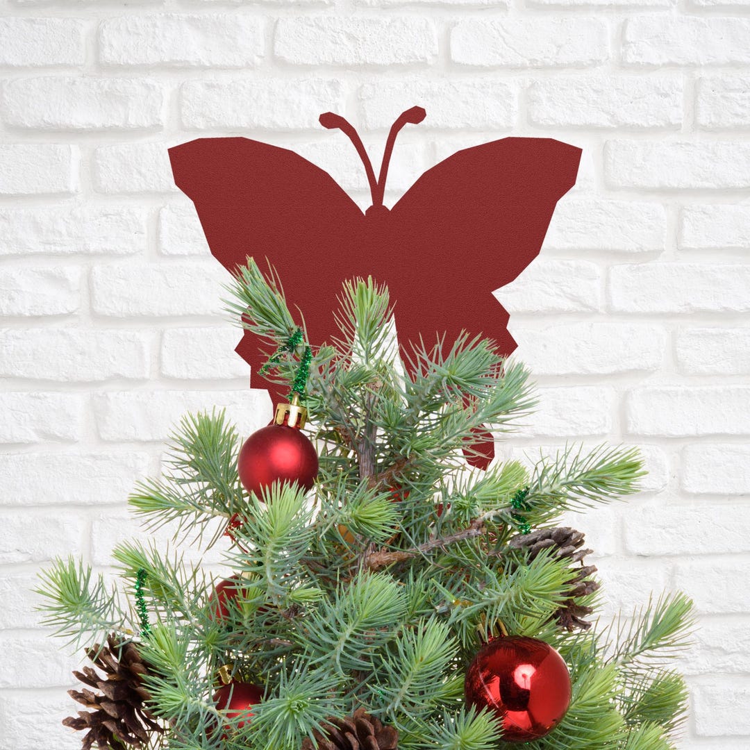 Butterfly Tree Topper - Red Metal Tree Topper - Etsy