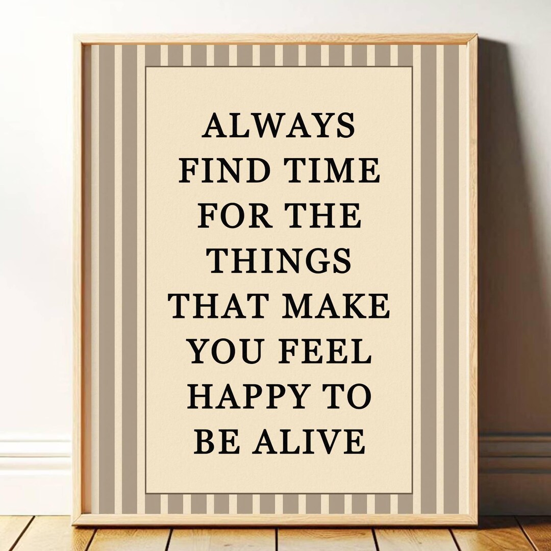 Always Find Time Print Wall Art Trendy Retro Aesthetic Positive Preppy ...