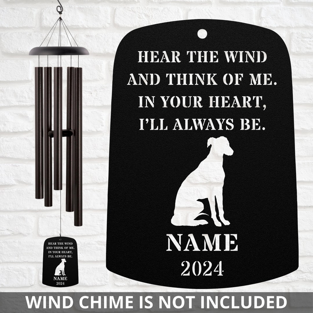 Whippet Wind Chime Sail Whippet Memorial Whippet Loss Gift Sympathy ...