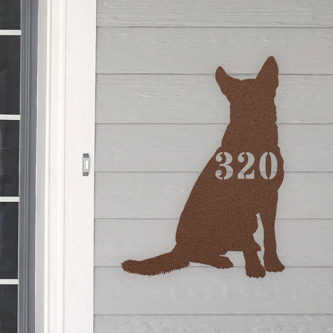 Personalized German Shepherd Address House Number Sign, Gsd Dog Metal ...