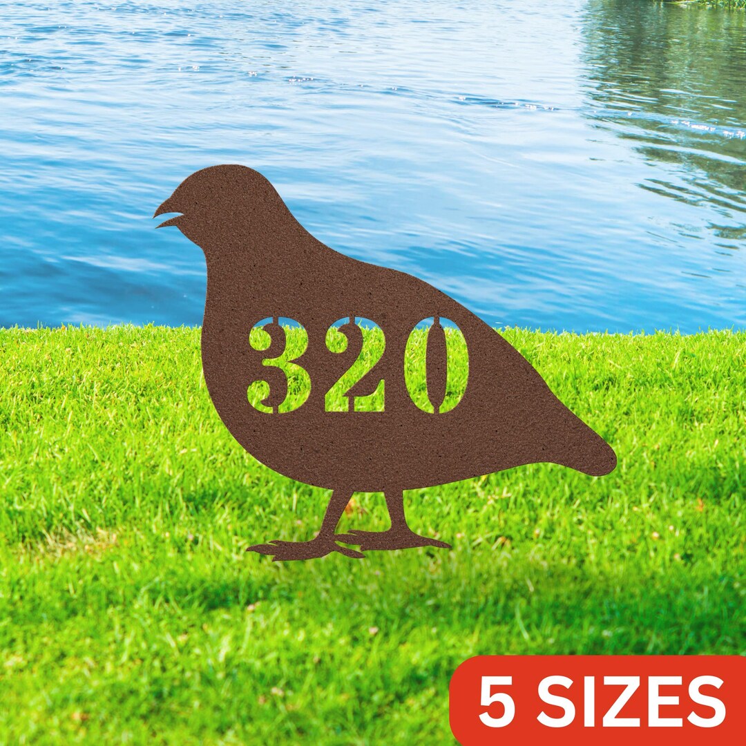 Partridge House Number Sign Yard Address Plaque Garden Lawn Stake Metal ...