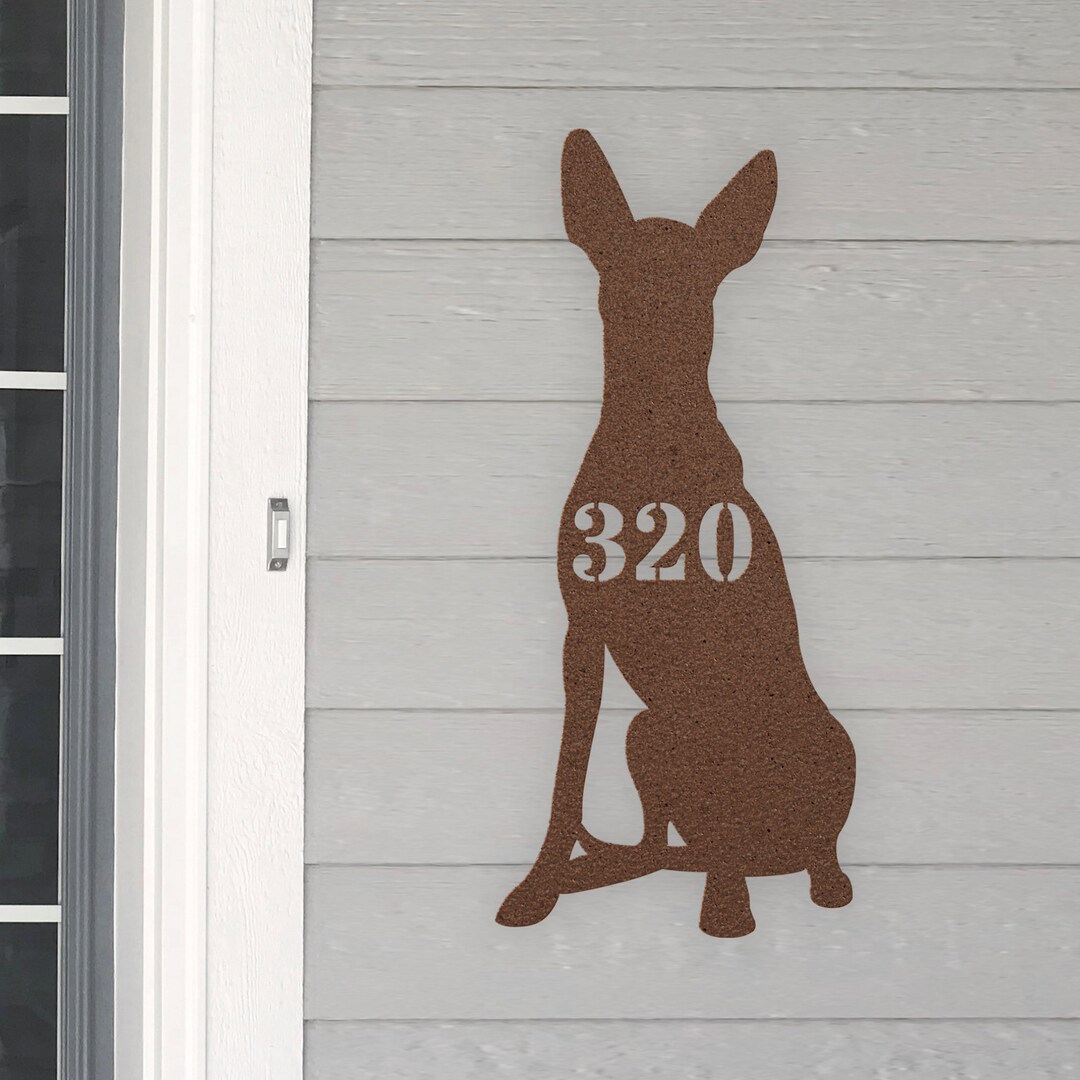 Personalized Pharaoh Hound Address House Number Sign Metal Wall Art ...