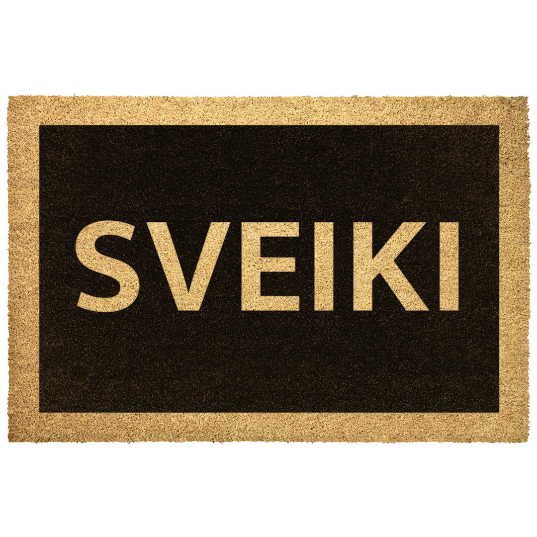 Lithuanian Welcome Doormat Sveiki Outdoor Rug Coir Lithuania Door Mat ...