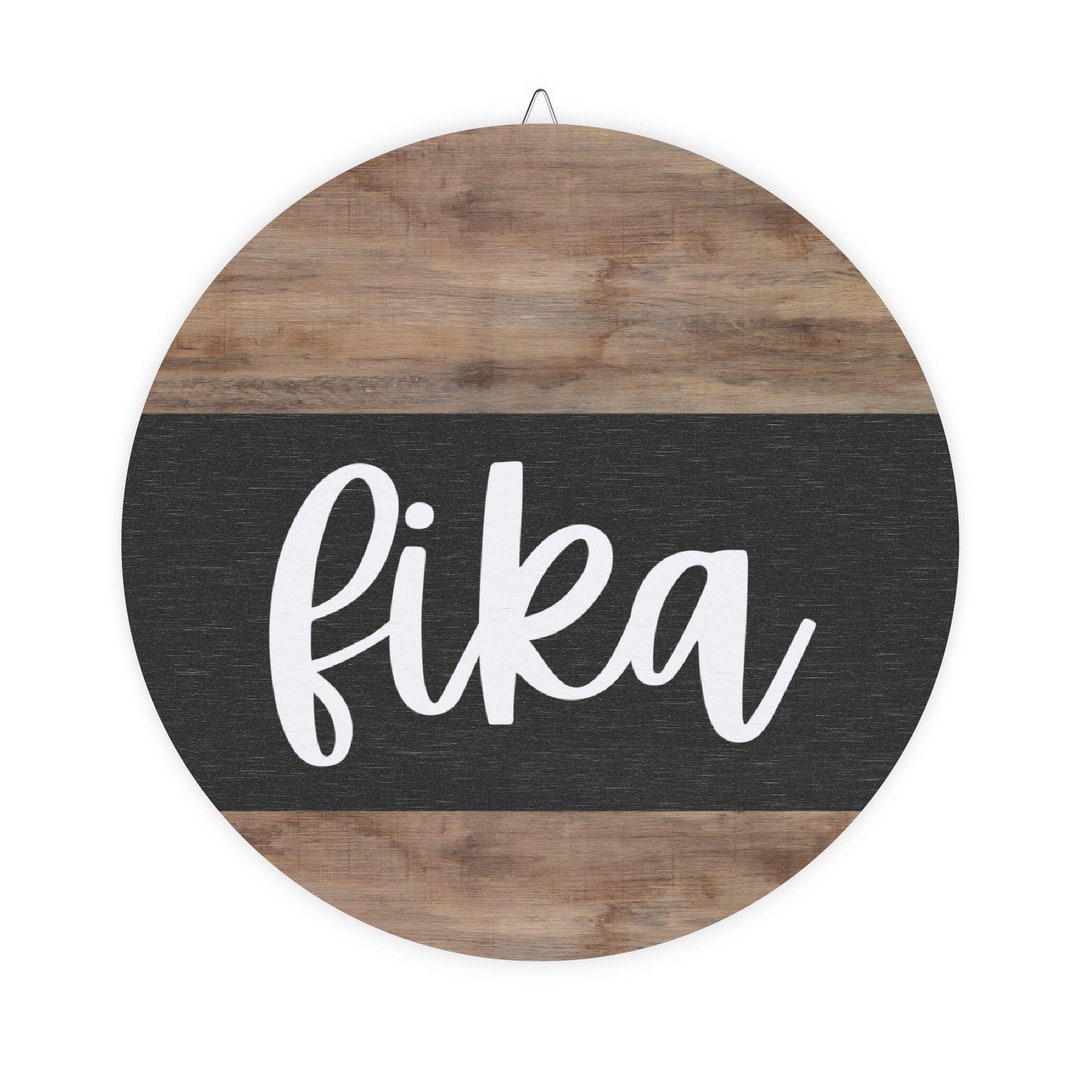 Fika Swedish Door Hanger Wood Sign Front Door Wreath Front Door Decor ...