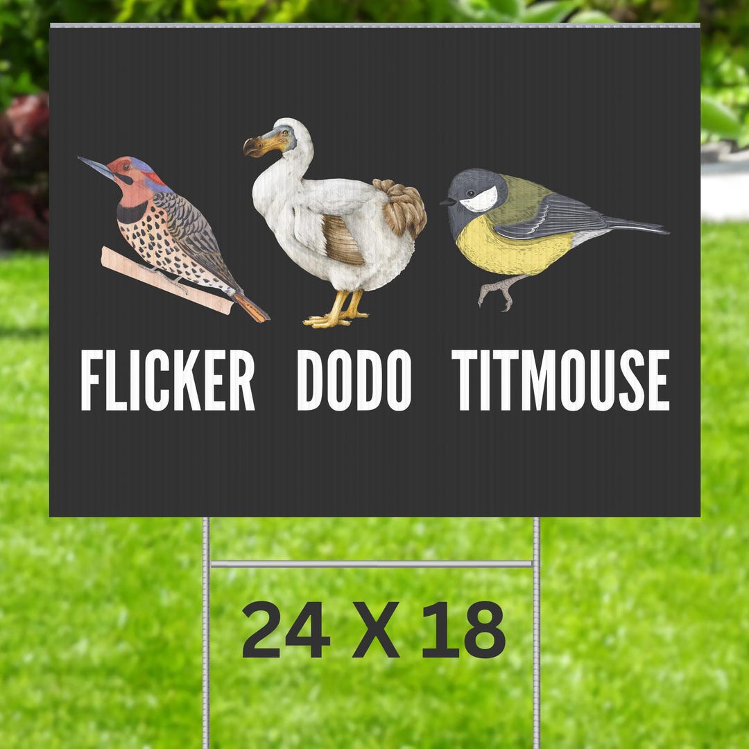 Subtle FDT Anti Trump Yard Sign Birds Resist Fascism Yard Signs No ...
