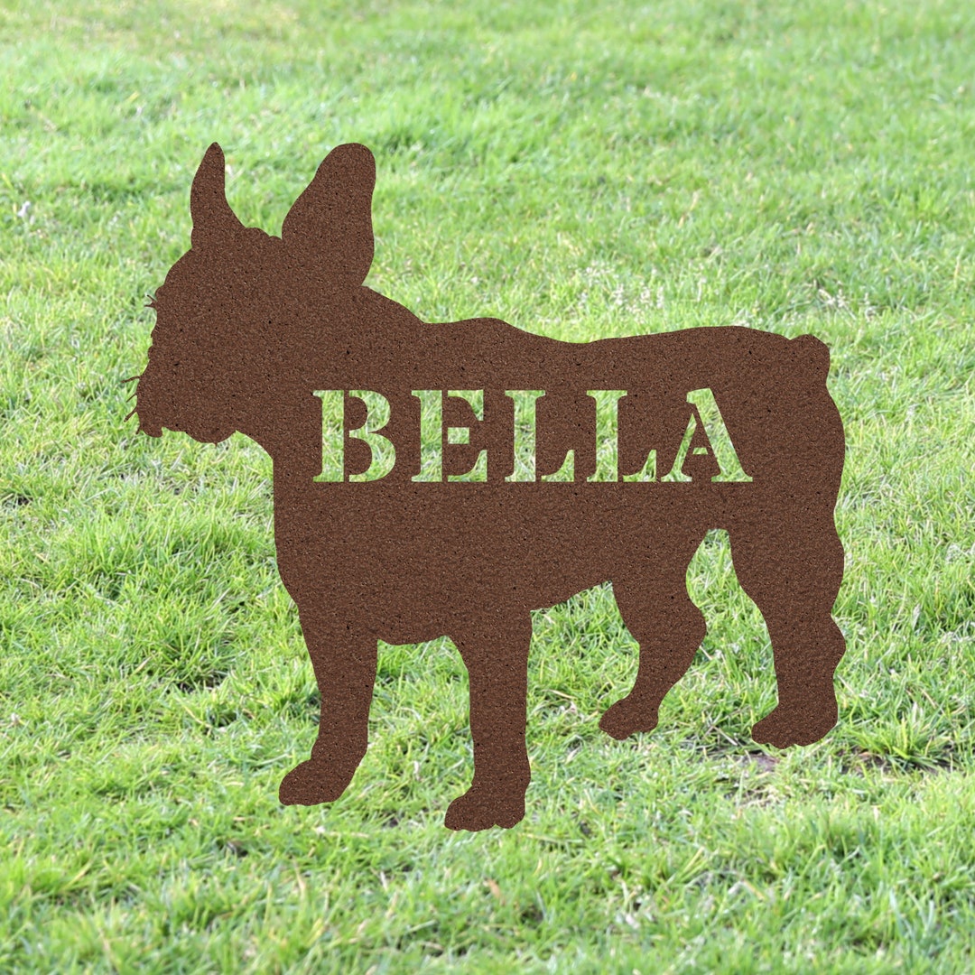 Personalized Frenchie Garden Statue Stake, Custom Frenchie Dog Outdoor ...