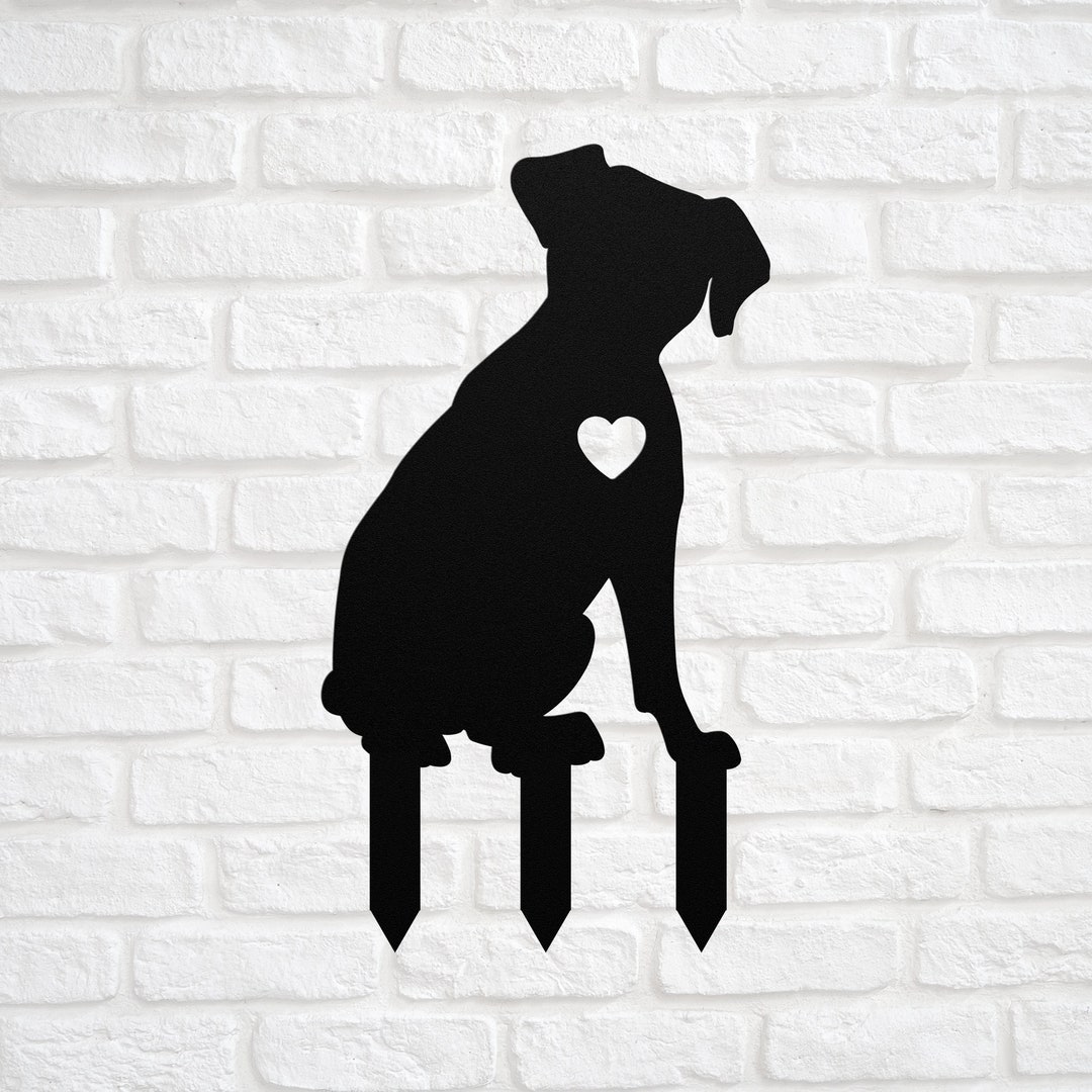 Personalized Boxer Dog Garden Statue Stake, Custom Boxer Dog Outdoor ...