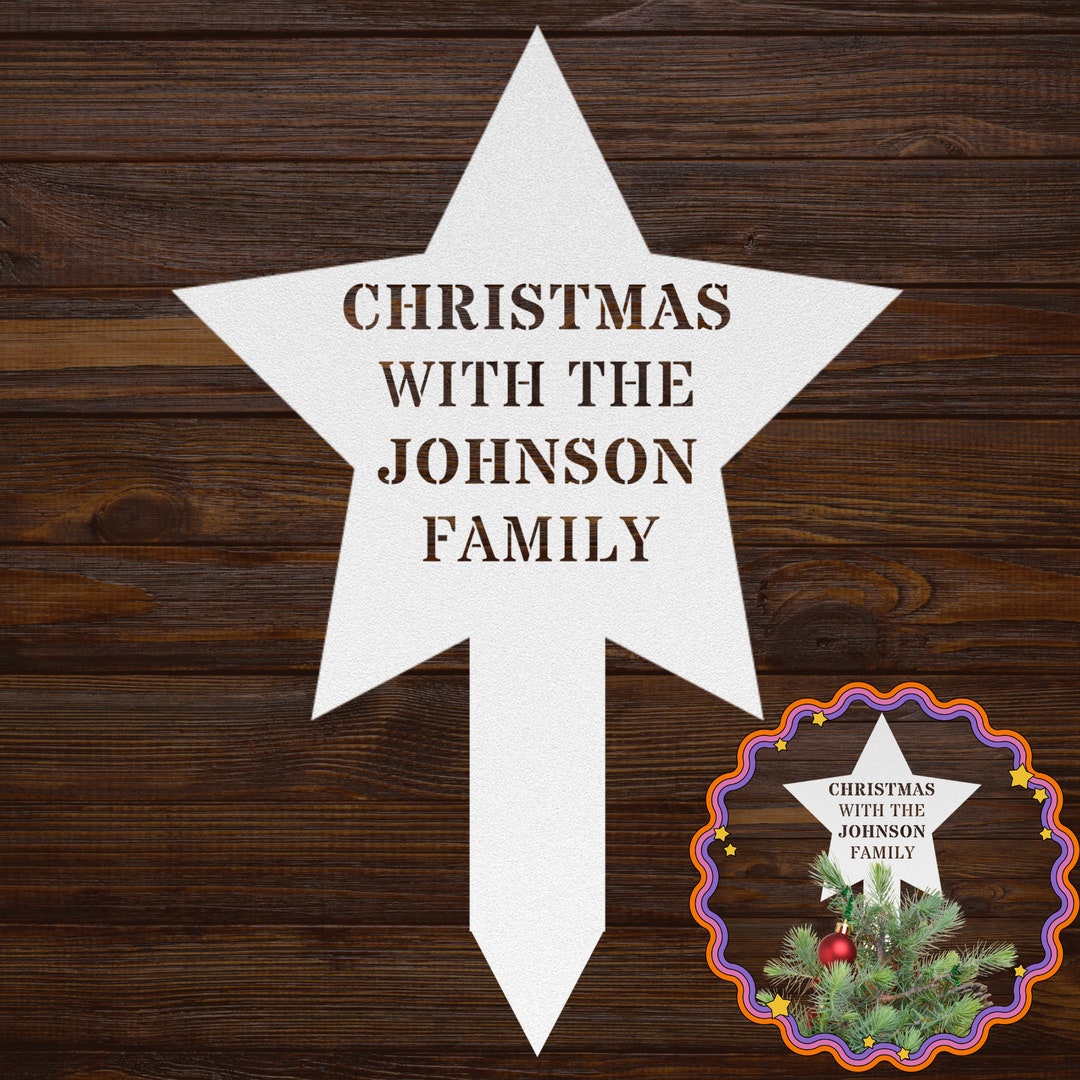 Custom Christmas Tree Topper Star Ornament, Personalized Unique Tree ...