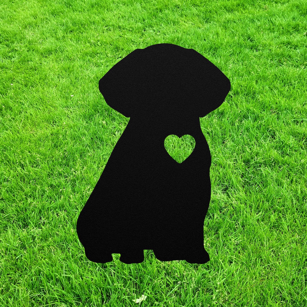 Personalized Puggle Garden Statue Stake, Custom Puggle Outdoor Yard Art ...
