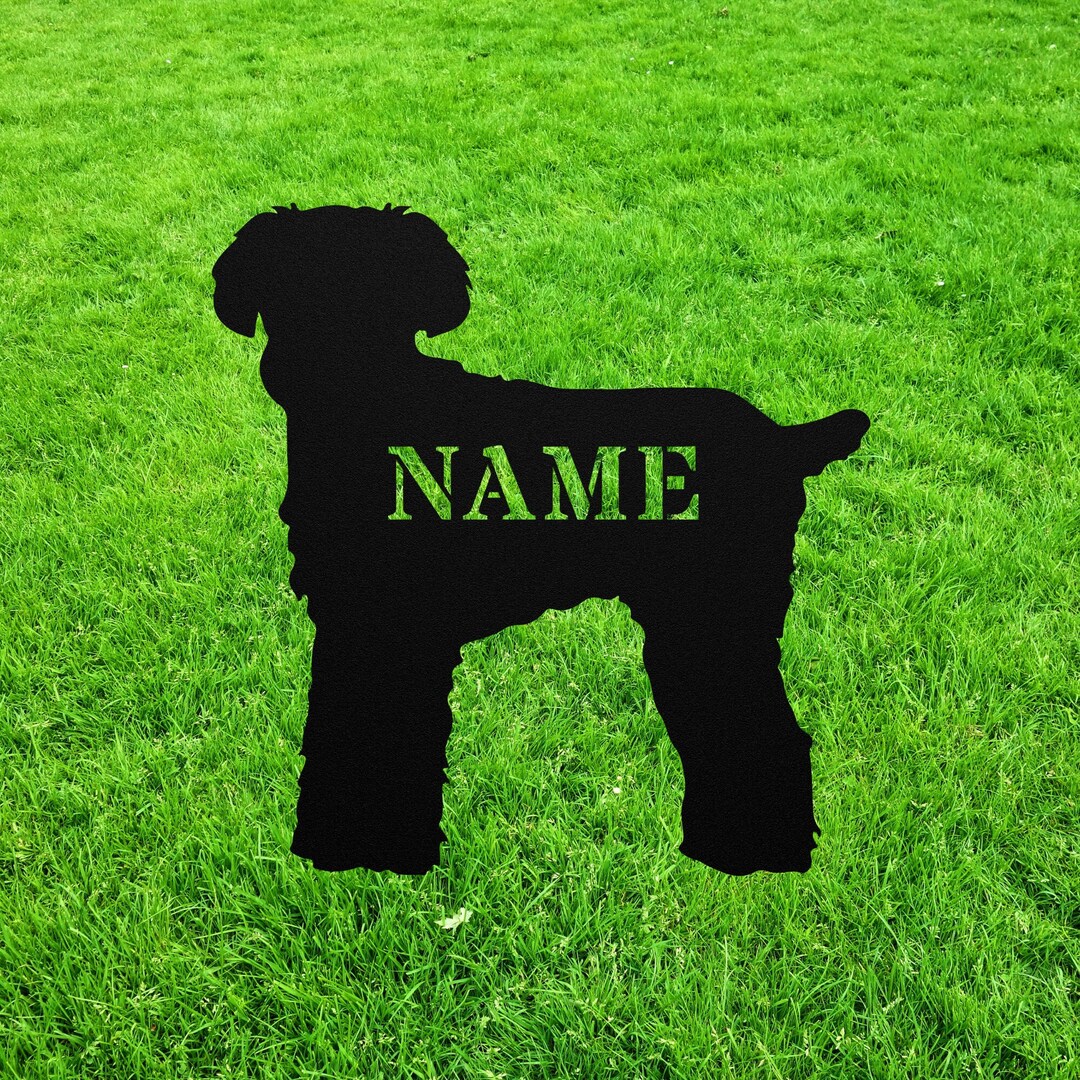Personalized Schnoodle Yard Statue Stake Memorial Wind Chime Outdoor ...
