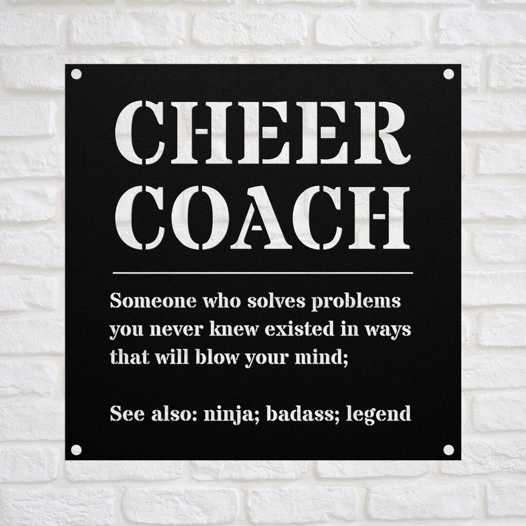 CHEER COACH Gift Metal Sign for Men and Women, for Birthday ...