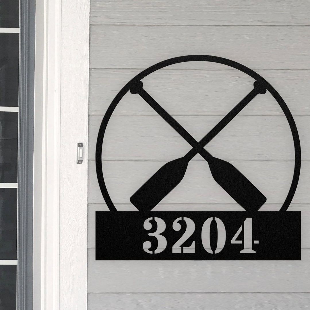 Personalized Canoe Oar Kayak Paddle Address House Number Sign Metal ...